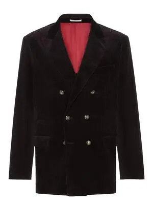 Brunello Cucinelli Cotton-cashmere Corduroy Deconstructed Blazer - Black