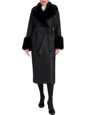 TWINSET Fur Coat Black