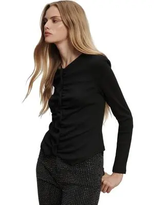 Veronica Beard Jasminah Button-front Top - Black