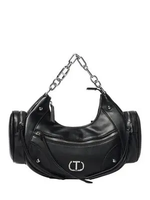 TWINSET Shoulder Bag With Chain Strap - Black