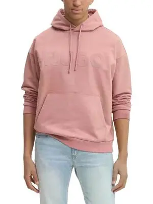 Hugo Logo Embossed Hoodie - Pink