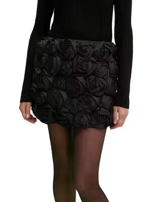HERSKIND Rose-detail Mini Skirt - Black