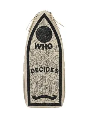 WHO DECIDES WAR BY EV BRAVADO Embroidered Crossbody Bag - White