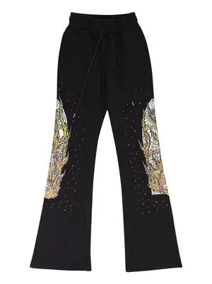 WHO DECIDES WAR BY EV BRAVADO Flame Glass Sweatpants - Black