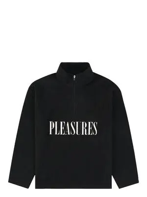 PLEASURES Onyx Half Zip Polar Fleece - Black