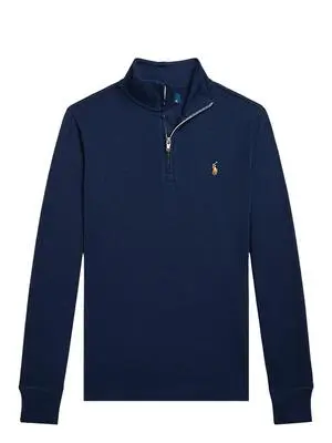 Polo Ralph Lauren Long Sleeve Cotton Interlock Half-zip - Blue