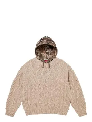 Supreme Cable Hooded Sweater - Tan