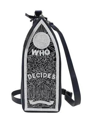 WHO DECIDES WAR BY EV BRAVADO Embroidered Crossbody Bag - Blue