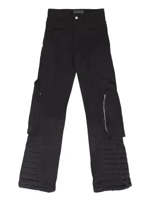 WHO DECIDES WAR BY EV BRAVADO Raised Window Stacked Pants - Black