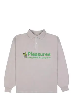 PLEASURES Exchange Long-sleeve Polo - Grey