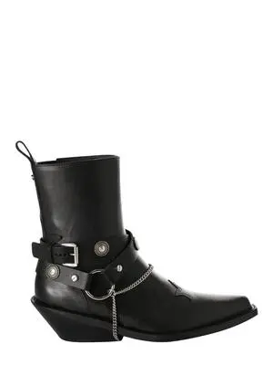 ANN DEMEULEMEESTER Leva Santiags Ankle Boot - Black