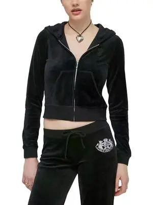 Juicy Couture Embroidered Logo Zip-up Hoodie - Black