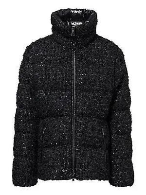 Moncler Tweed Short Down Jacket - Black