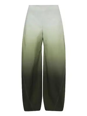 Alaïa Twisted Gradient Wide-leg Cotton Trousers - Vert De Gris