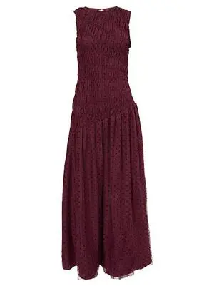 AMY LYNN Julia Polka-dot Woven Maxi Dress - Burgundy