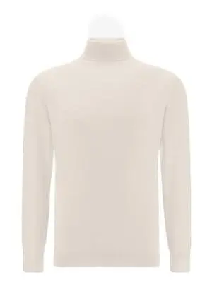 Boggi Milano Merino Wool Polo-neck Jumper - White