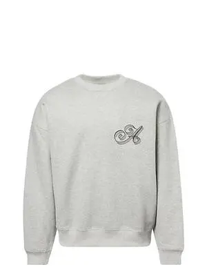 AWAKE NY Script Crewneck Cotton-jersey Sweatshirt - Heather Grey