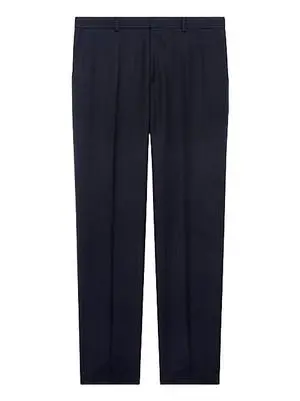 The Kooples Tapered-leg Slim-fit Wool Trousers - Dark Navy