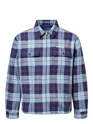 AWAKE NY Flannel Check-print Cotton Shirt - Blue