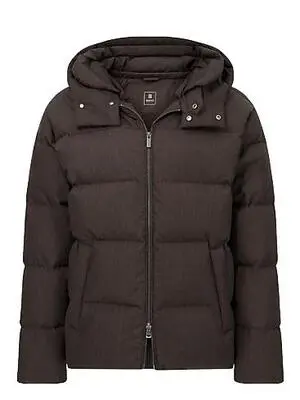 Boggi Milano Padded Shell-down Bomber Jacket - Brown
