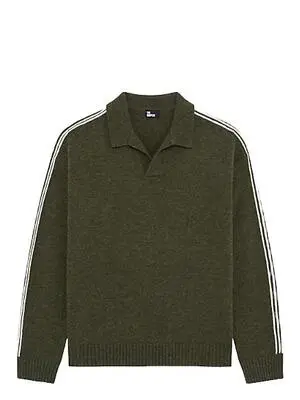 The Kooples Polo-collar Knitted Wool-blend Jumper - Green