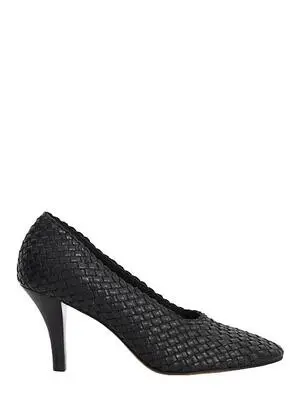 DUNE Woven Leather Courts - Black Leather