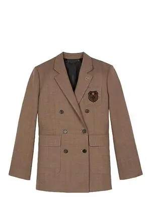 THE KOOPLES Logo-Patch Double-Breasted Wool Blazer