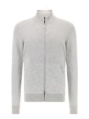 Boggi Milano Mock-neck Zipped Knitted Cardigan - Grey