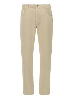 Boggi Milano Tapered-leg Mid-rise Stretch-denim Jeans - Sand