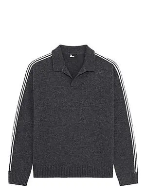 The Kooples Polo-collar Knitted Wool-blend Jumper - Grey
