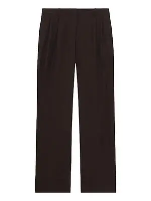 The Kooples Wide-leg Mid-rise Trousers - Brown