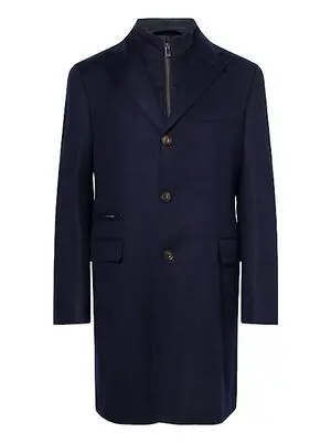 Corneliani Notched-collar Cashmere Overcoat - China Blue
