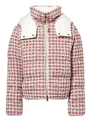 Moncler Andronne Tweed Hooded Down Jacket - Light Purple