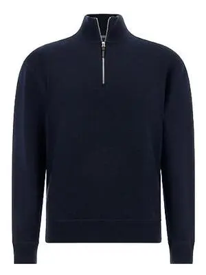 Boggi Milano Wool And Cashmere-blend Jumper - Navy Blue