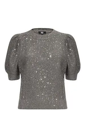 Paige Sequin-knit Jumper - Grey
