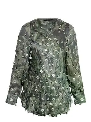 Etro Embellished Floral Blouse - Green