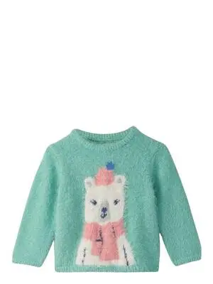 HATLEY Furry Polar Bear Sweater - Green