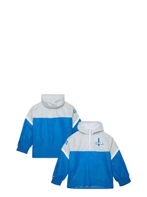 Mitchell & Ness Detroit Lions Tie Breaker Vintage Logo Anorak Half-zip Windbreaker - Silver