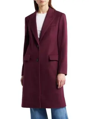 BOSS Classic Wool Coat - Dark Purple