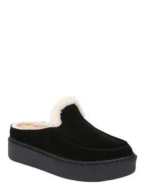 FAVORITE DAUGHTER Sunny Shearling Lined Platform Clog Black