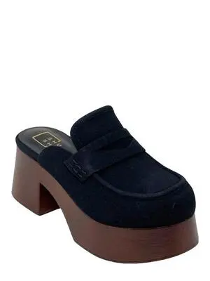 SHU SHOP Luella Platform Loafer Mule - Black