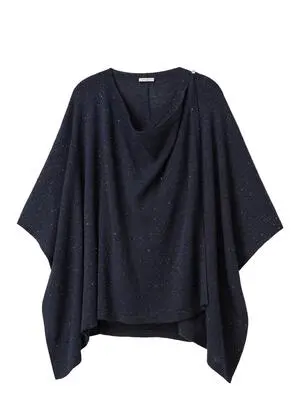 LAFAYETTE 148 NEW YORK Cashmere Silk Poncho With Swarovski Crystals