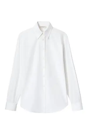 Lafayette 148 New York Organic Cotton Poplin Button-front Shirt - White