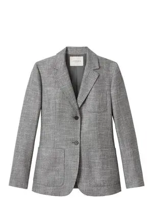 Lafayette 148 New York Bamboo Viscose Twill Patch Pocket Blazer - Black Multi