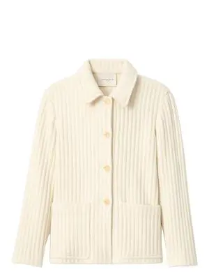Lafayette 148 New York Merino Wool And Cashmere Patch Pocket Jacket - Alabaster