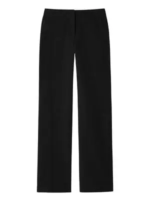 Lafayette 148 New York Cotton Velvet Straight Leg Pants - Black