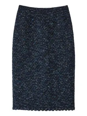 Lafayette 148 New York Boucle Tweed Pencil Skirt - Ink Multi