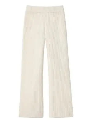 Lafayette 148 New York Ribbed Cashmere Knit Ankle Pant - Cloud