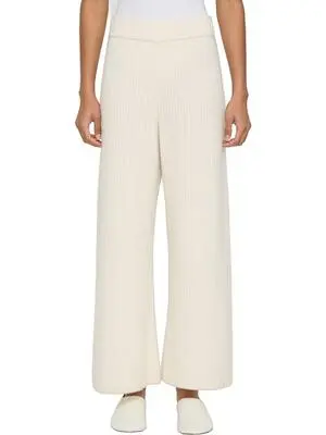 Lafayette 148 New York Ribbed Cashmere Knit Ankle Pant - Cloud