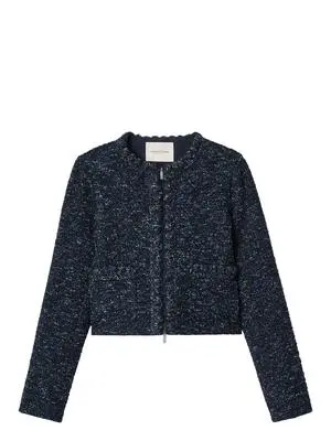 Lafayette 148 New York Boucle Tweed Tailored Jacket - Ink Multi